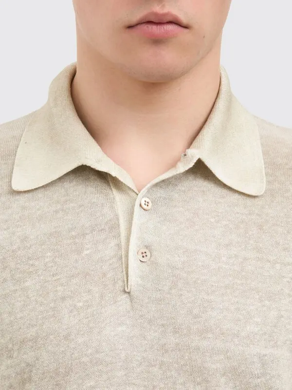 Avant Toi Linen And Cotton Polo Shirt - Brown