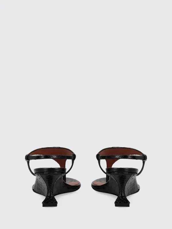 Paris Texas Nina Python-effect Leather Wedge Sandals With Ankle Strap