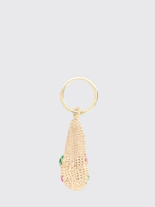 Manebí Two-tone Crochet Raffia Keyring - Pink