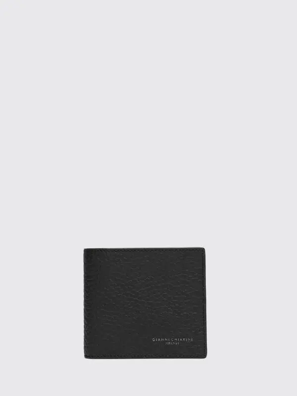 GIANNI CHIARINI Pebbled Leather Bifold Wallet With Logo Lettering
