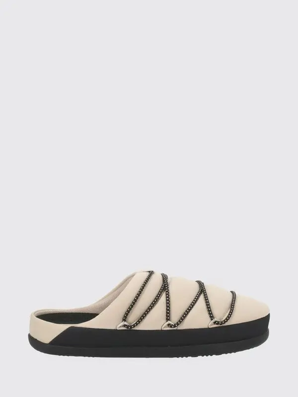 Moon Boot Ripstop Nylon Flat Mules With Webbing Tapes And Rubber Sole