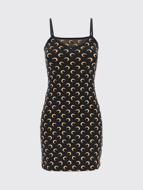 MARINE SERRE Printed Jersey Mini Dress - Black