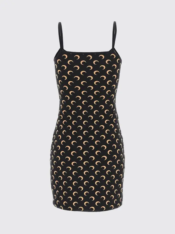 MARINE SERRE Printed Jersey Mini Dress - Black