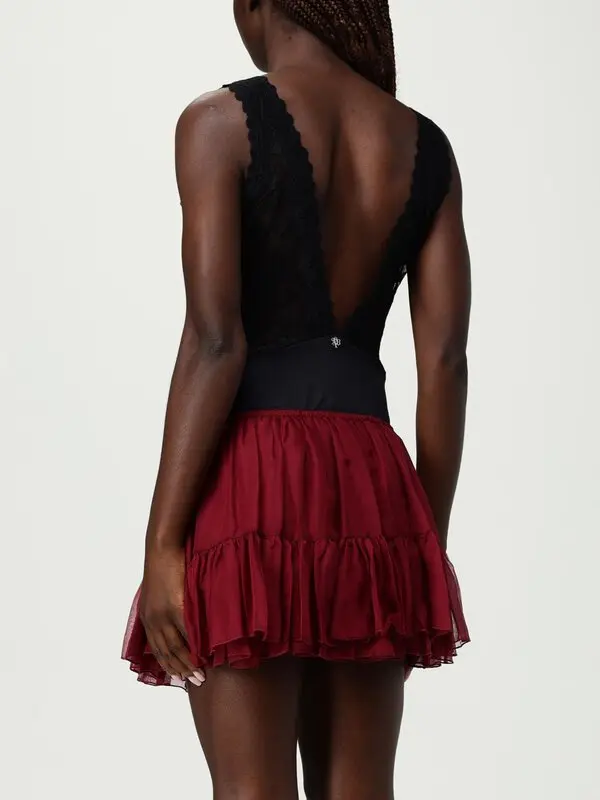 ANIYE BY Lace Trim V-neck Bodysuit