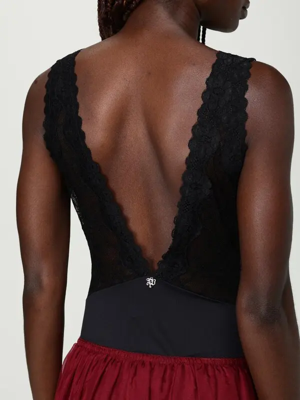 ANIYE BY Lace Trim V-neck Bodysuit