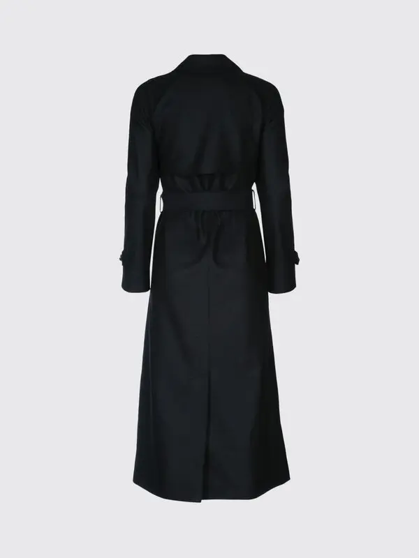 Harris Wharf London Double-breasted Virgin Wool Trench Coat - Black