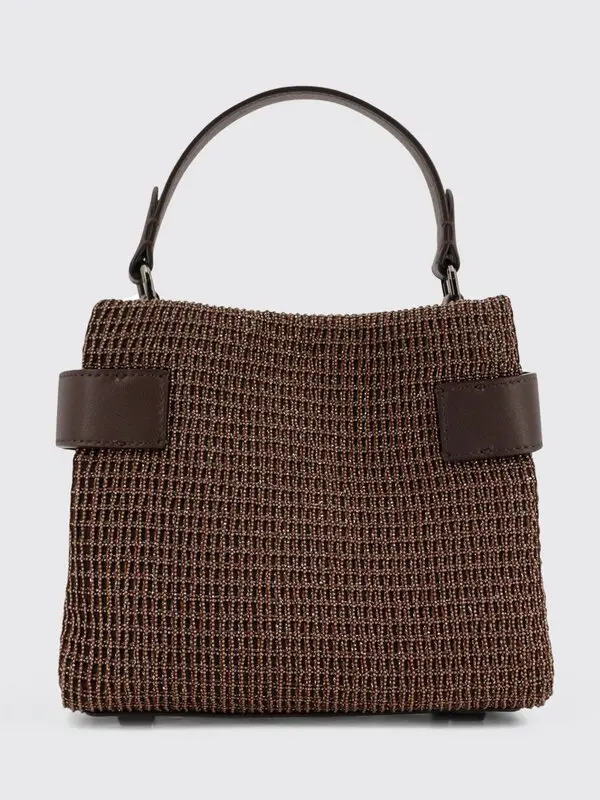 Brunello Cucinelli Essence Mini Leather Handbag With Embroidery