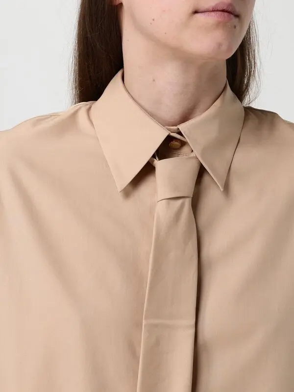 Elisabetta Franchi Shirt With Tie Detail - Beige
