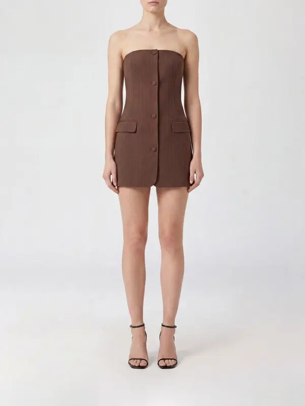 JEAN PAUL GAULTIER Wool Pinstripe Sheath Mini Dress