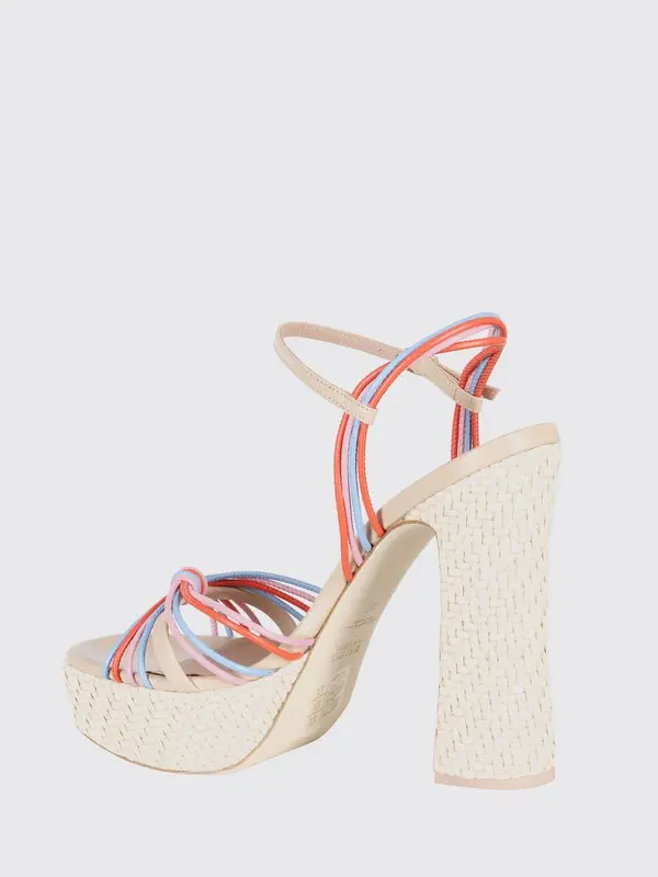 MALONE SOULIERS Lucille Multi Striped Nappa Leather Platform Sandals