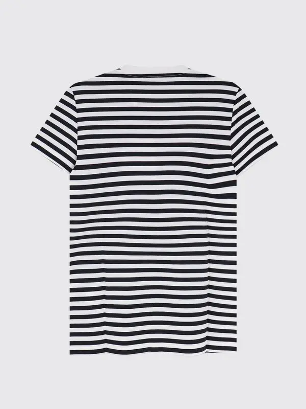 Max Mara Striped Slim Fit Cotton T-shirt With Monogram