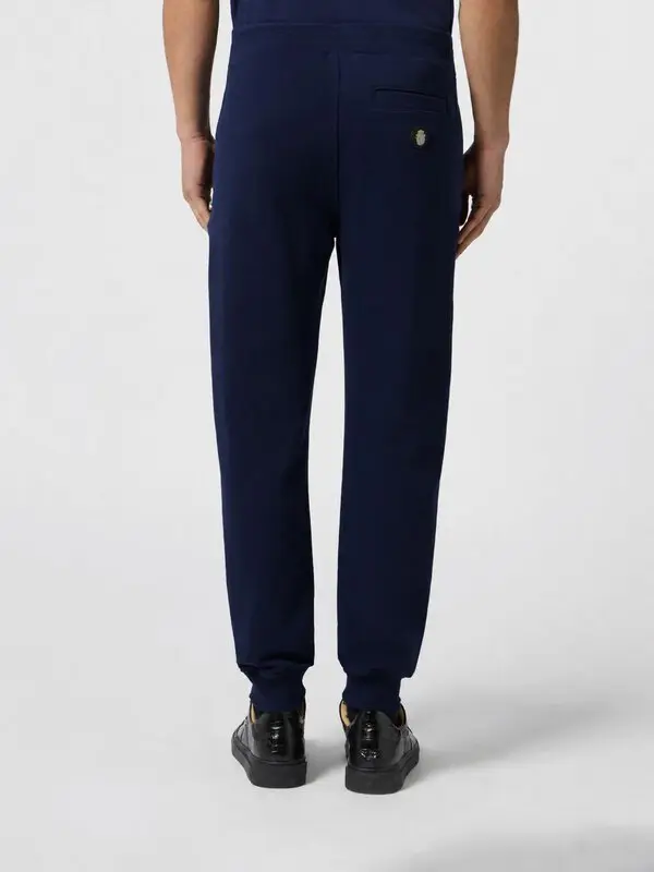 BILLIONAIRE Cotton Jogging Pants With Elasticated Cuffs And Drawstring - Blue