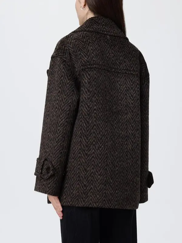 DONDUP Herringbone Wool Blend Coat
