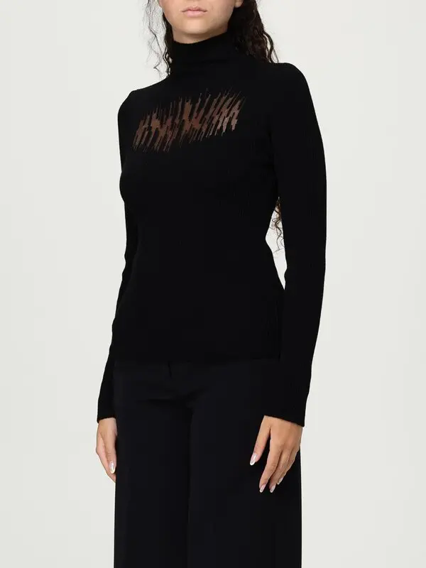 GENNY Ribbed Knit Turtleneck With Cutout Detail