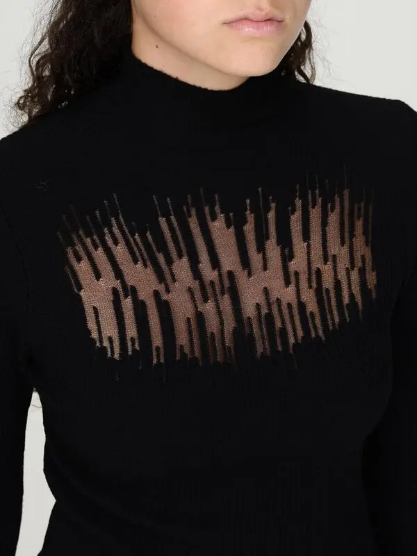 GENNY Ribbed Knit Turtleneck With Cutout Detail