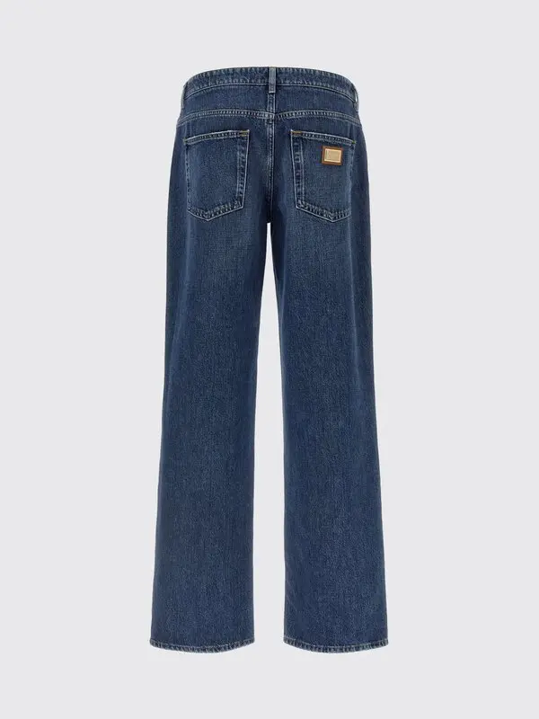 Dolce & Gabbana Mid-rise Straight-leg Jeans In Stone-washed Denim - Navy