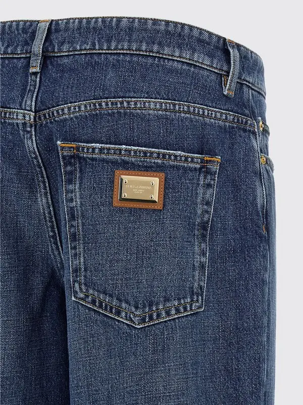 Dolce & Gabbana Mid-rise Straight-leg Jeans In Stone-washed Denim - Navy