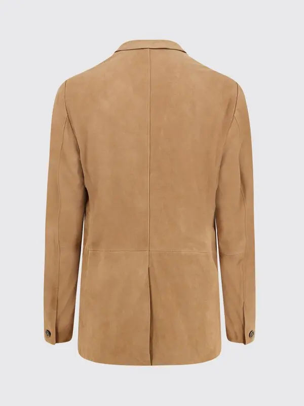 BOSS Single-breasted Suede Blazer With High Collar