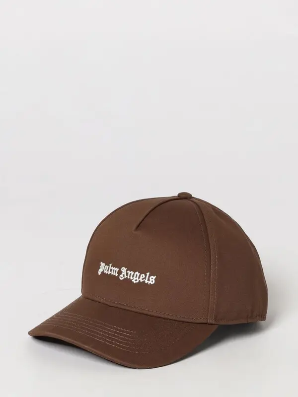 Palm Angels Cotton Hat With Embroidered Logo - Brown