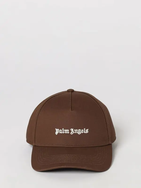 Palm Angels Cotton Hat With Embroidered Logo - Brown