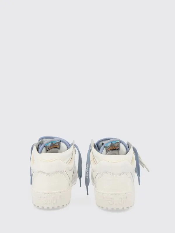 Off-White Arrow Low-top Sneakers In Grained Leather With Perforated Toe