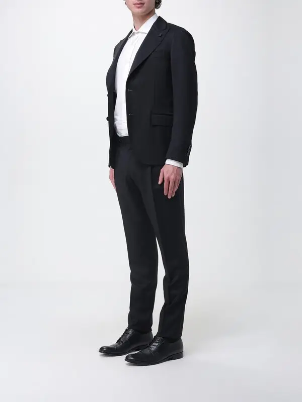 LARDINI Virgin Wool Single-breasted Suit - Black