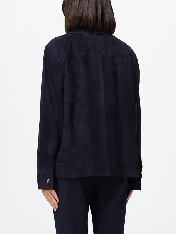 Max Mara Abisso Suede Lambskin Shirt Jacket - Blue