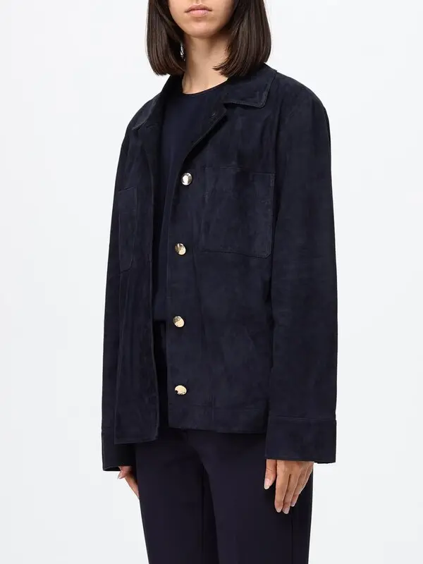Max Mara Abisso Suede Lambskin Shirt Jacket - Blue