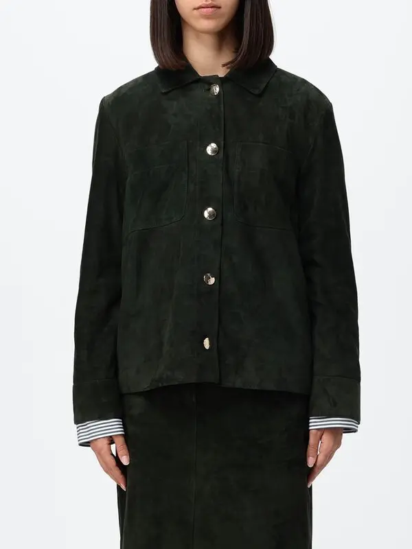 Max Mara Abisso Suede Lambskin Shirt Jacket - Green
