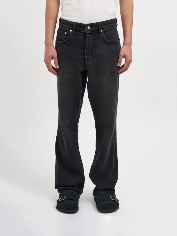 REPRESENT Cotton Denim Flared Jeans - Black