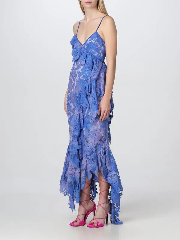 Attico Lace Ruffled Maxi Dress