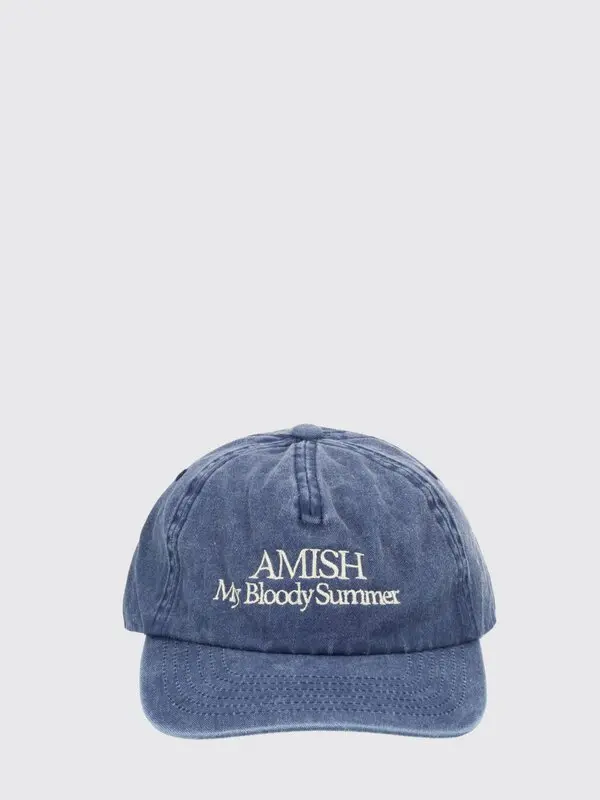 AMISH SUPPLIES Cotton Baseball Cap With Embroidered Logo And Slogan - Denim