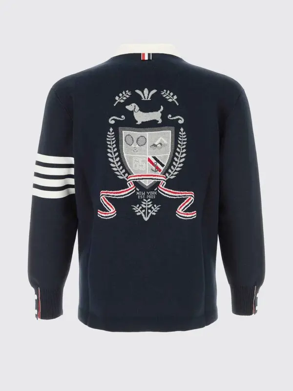 Thom Browne Cotton Blend Cardigan With Crest