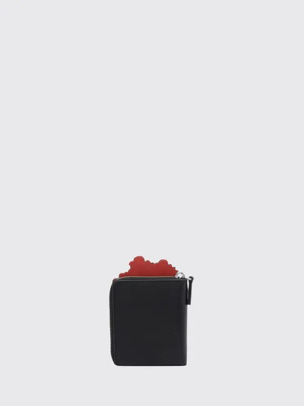 Marc Jacobs Leather Wallet With Graphic Print And Zip Closure