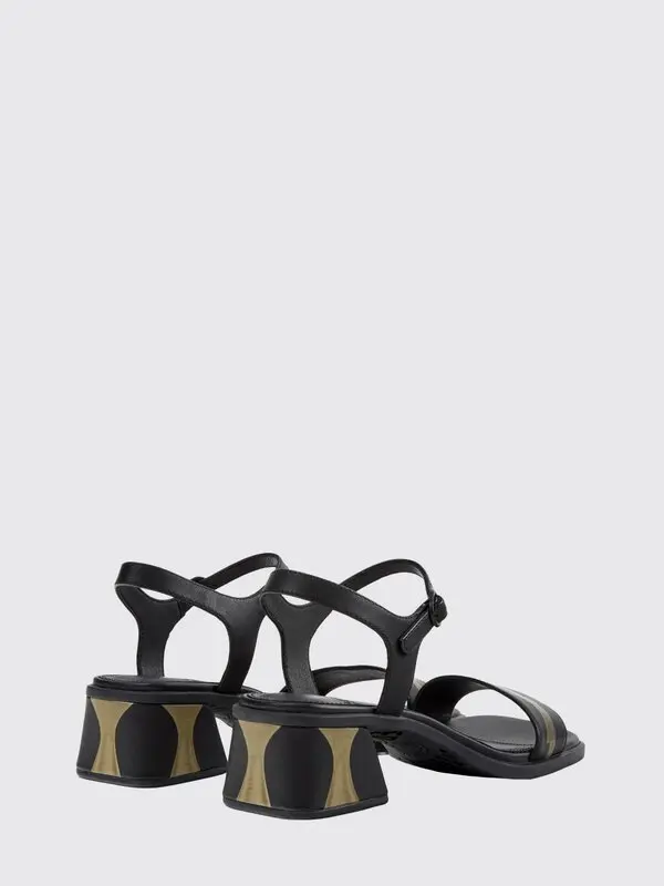 Camper Kora Leather Heeled Sandals With Trompe-l'œil Effect