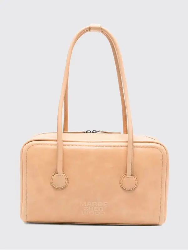 MARGESHERWOOD Boston Smooth Leather Shoulder Bag With Double Handle