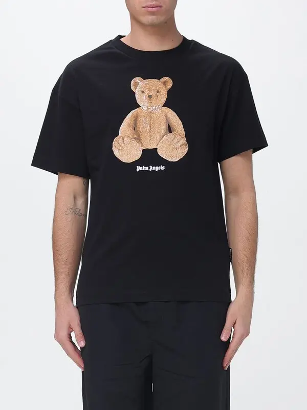Palm Angels Teddy Cotton T-shirt - Black