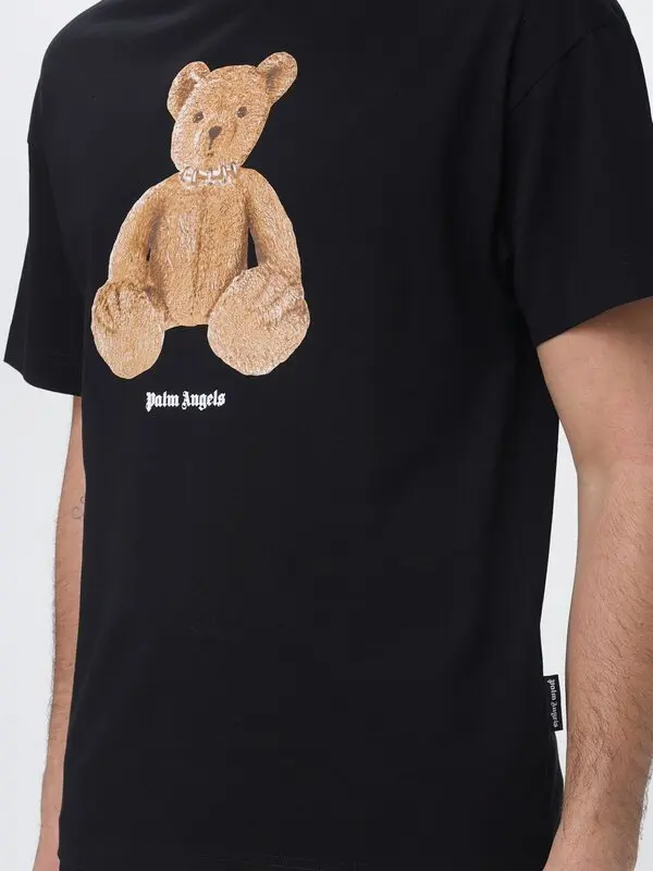 Palm Angels Teddy Cotton T-shirt - Black