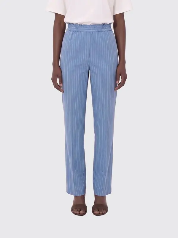 ORIANE High-waisted Pinstriped Straight Leg Pants