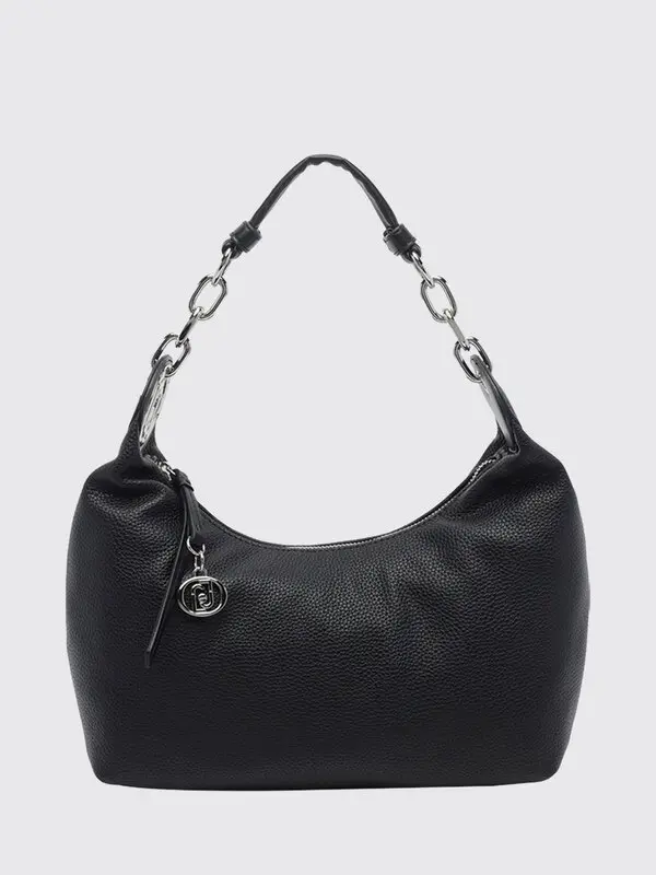 Liu Jo Grained Faux Leather Shoulder Bag With Zip Closure - Black