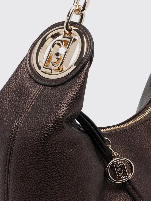 Liu Jo Grained Faux Leather Shoulder Bag With Zip Closure - Brown