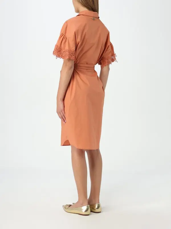 TWINSET Shirt Dress With Lace Trim
