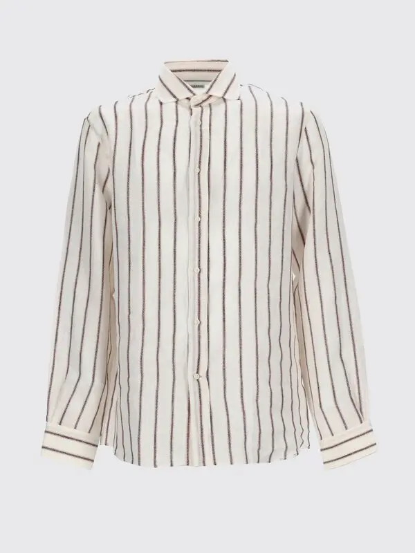 Brunello Cucinelli Striped Linen Shirt With French Collar