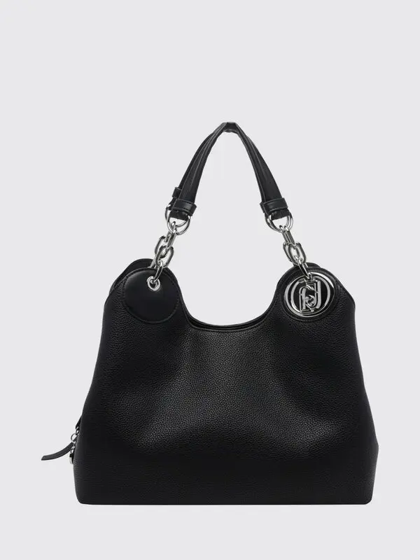 Liu Jo Grained Faux Leather Shoulder Bag With Double Handle - Black