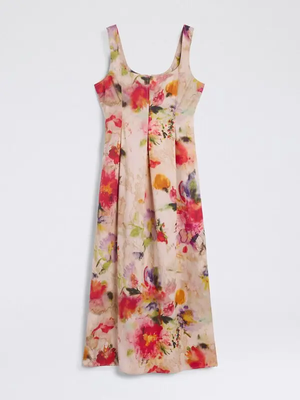 Momoni Floral Print Cotton Midi Dress