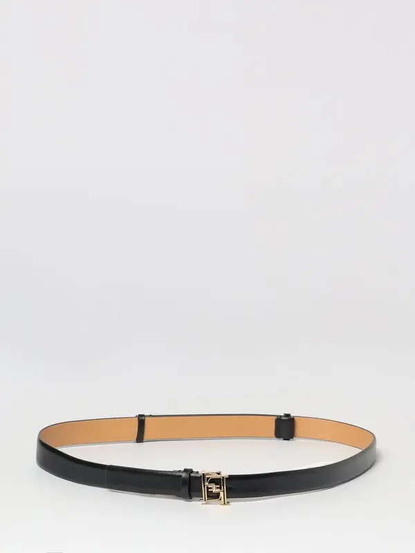 Elisabetta Franchi Logo Belt - Black