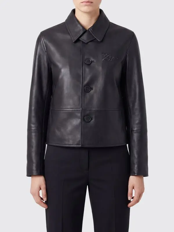 Zadig&Voltaire Leather Shirt Jacket With Embroidered Logo
