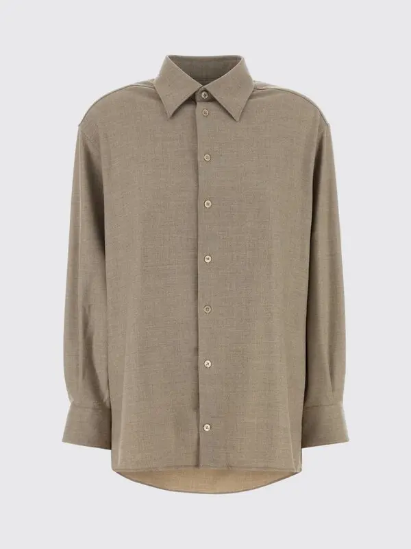 ORIANE Relaxed Fit Cotton Flannel Shirt With Dropped Shoulders