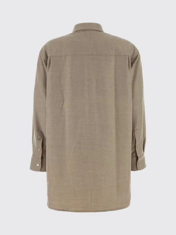ORIANE Relaxed Fit Cotton Flannel Shirt With Dropped Shoulders