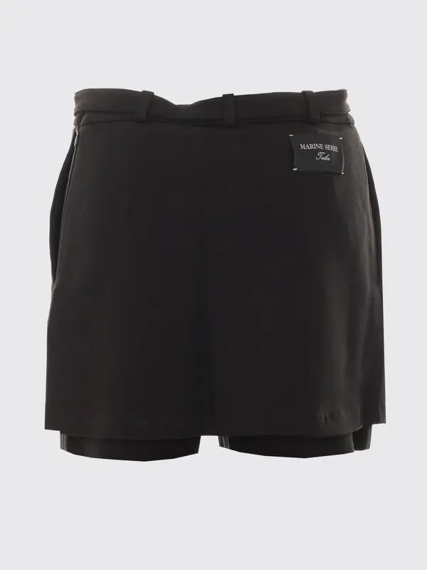 MARINE SERRE High-waisted Viscose Shorts With Adjustable Belt